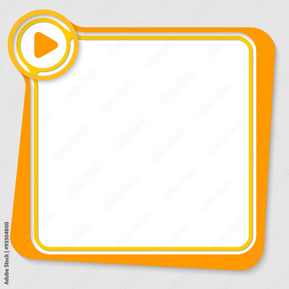 Yellow text box for your text with play symbol Stock Vector | Adobe Stock