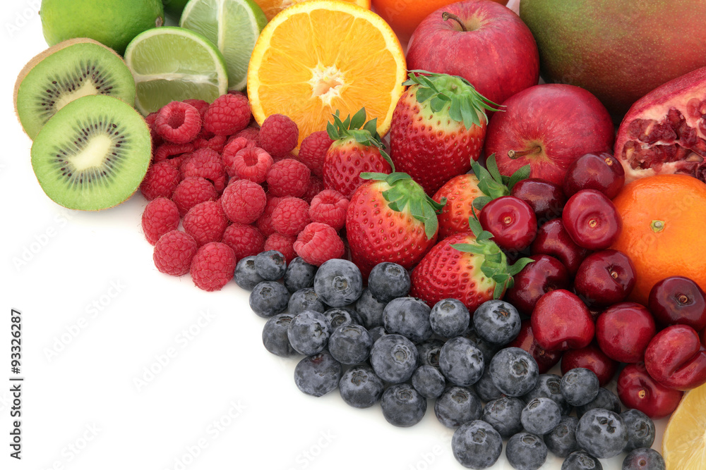 Juicy Fruit. Healthy mixed fresh fruit selection high in antioxidants ...