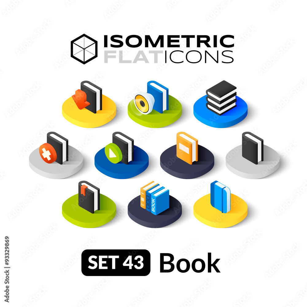 Isometric flat icons set 43 vector de Stock | Adobe Stock