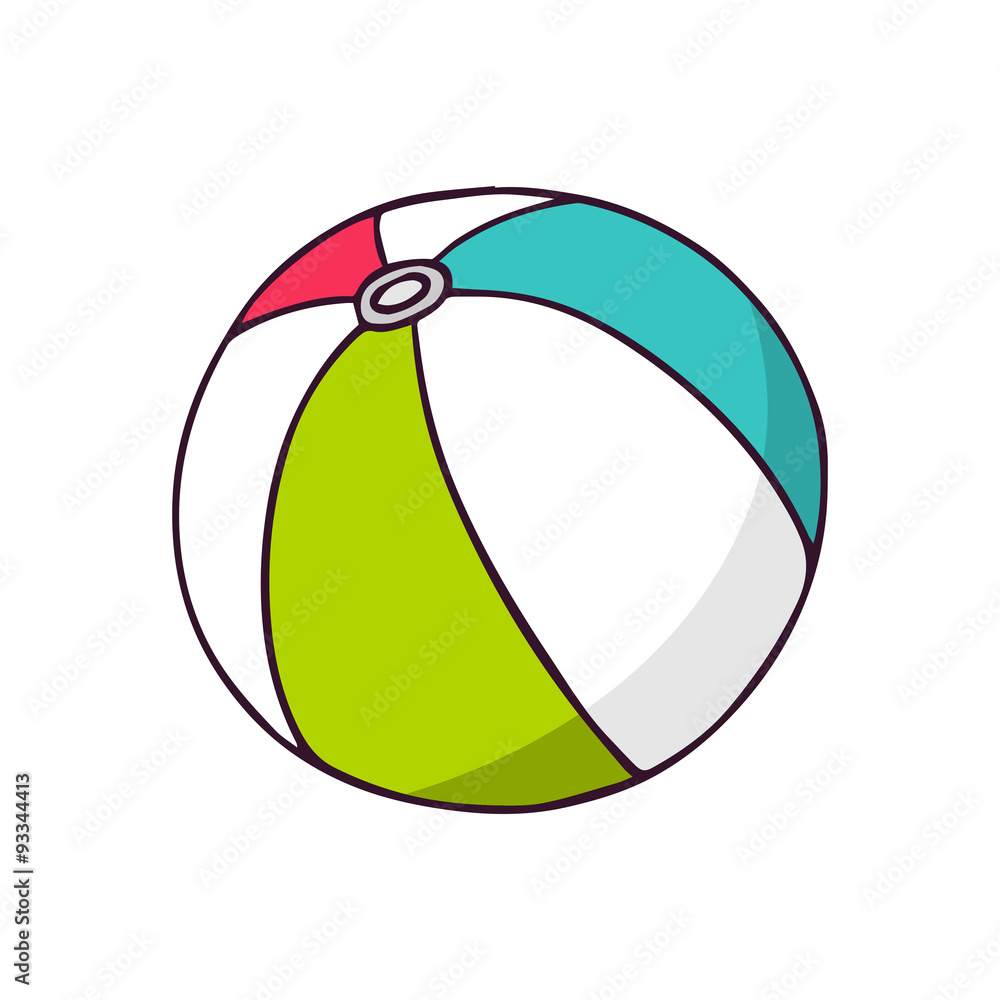 Ball, bright vector children illustration isolated on white Stock ...