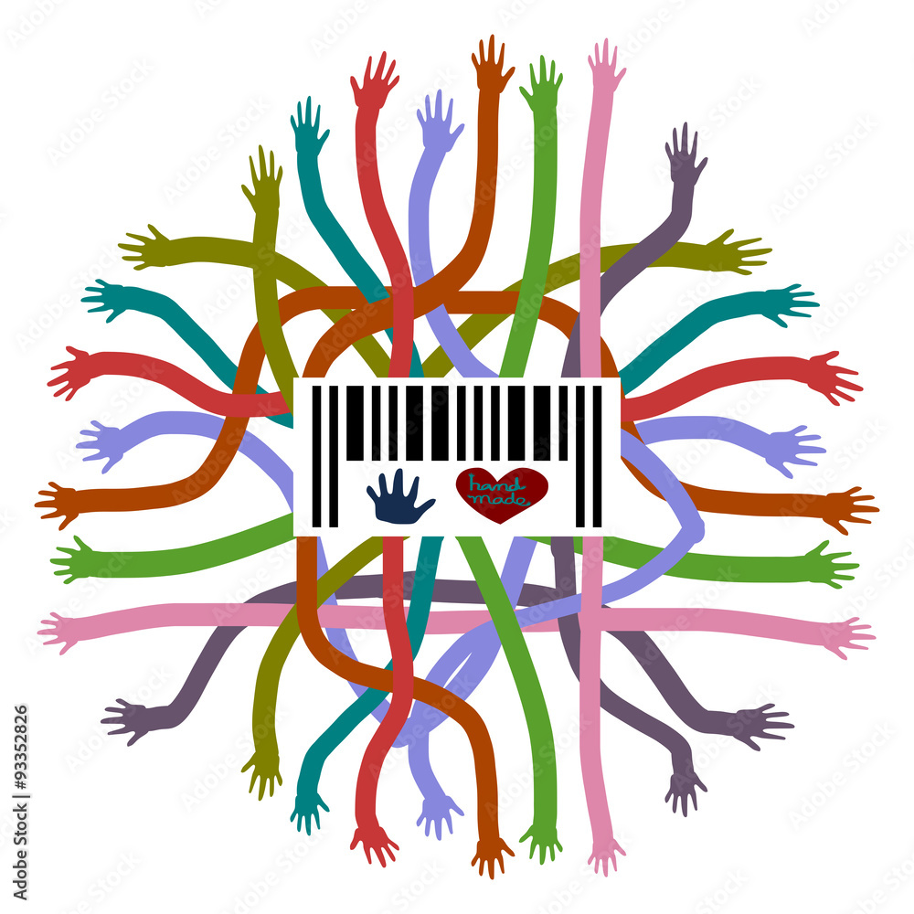 Hand shape symbol, Hand shape label, Colorful hand vector Stock Vector ...