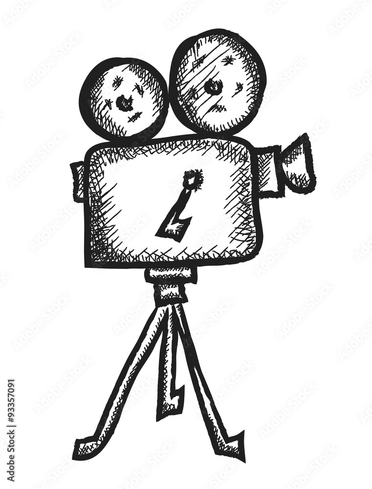 doodle cinema projector Stock-Illustration | Adobe Stock