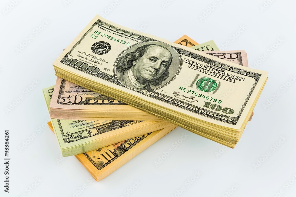 Viele Dollar Geldscheine Stock-Foto | Adobe Stock