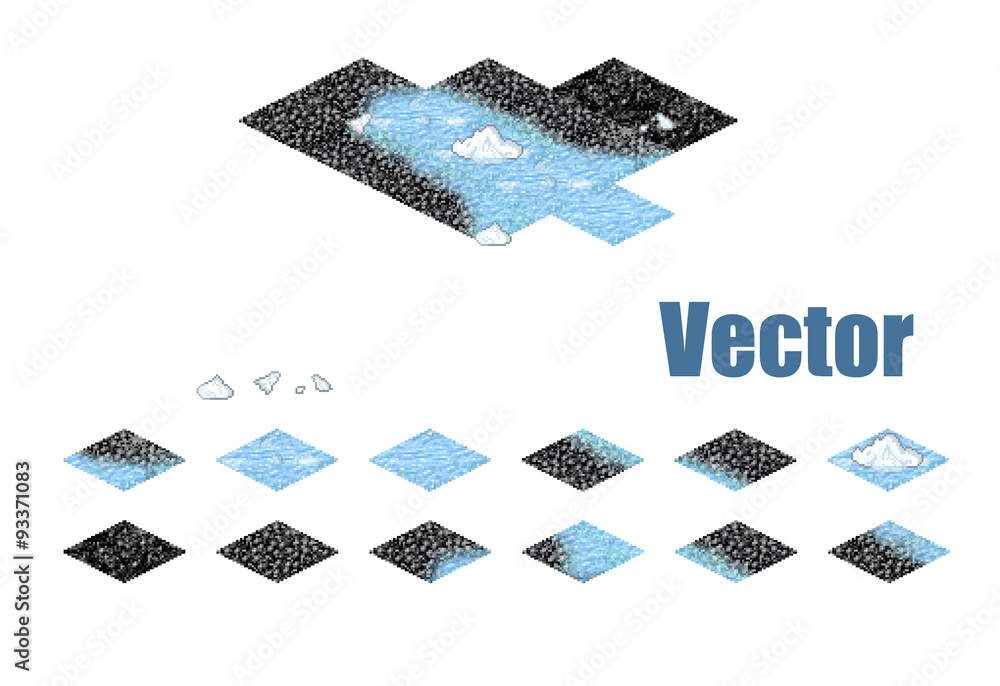 Pixel art sprite tiles for game background. Stock Vector | Adobe Stock