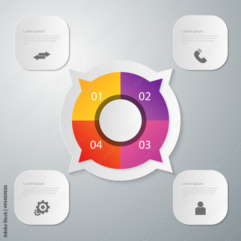 Vector illustration infographics circle with four quadrants ...