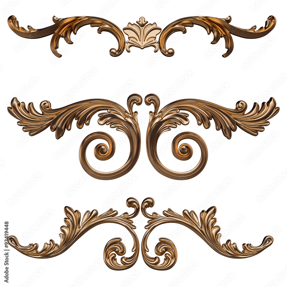 Gold pattern. Isolated over white background Stock Illustration | Adobe ...