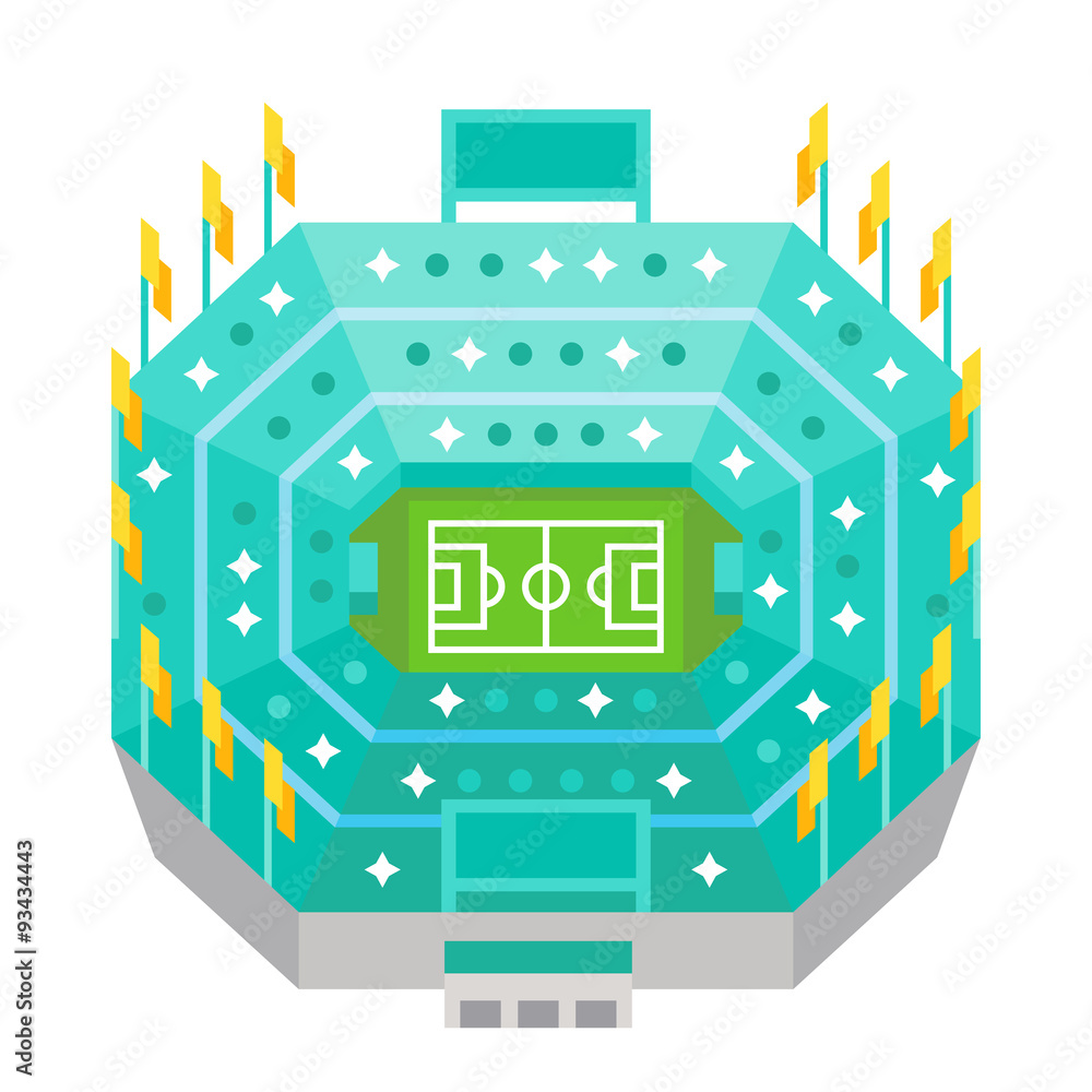 Aerial view football stadium flat design Stock Vector | Adobe Stock