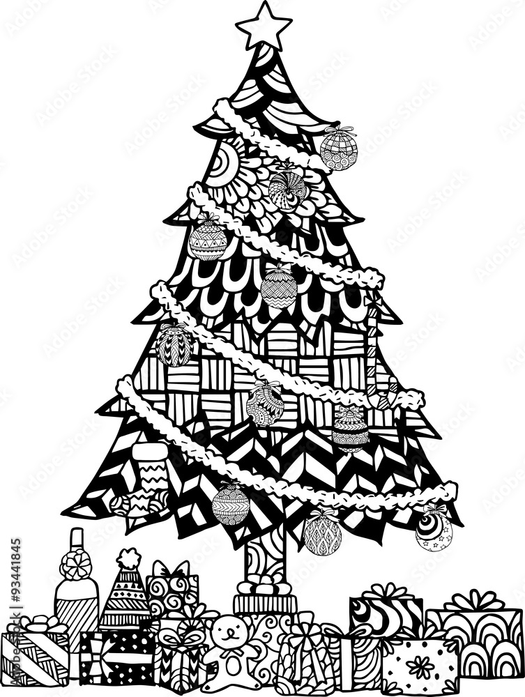 How To Draw A Zentangle Christmas Tree at Callum Shearer blog