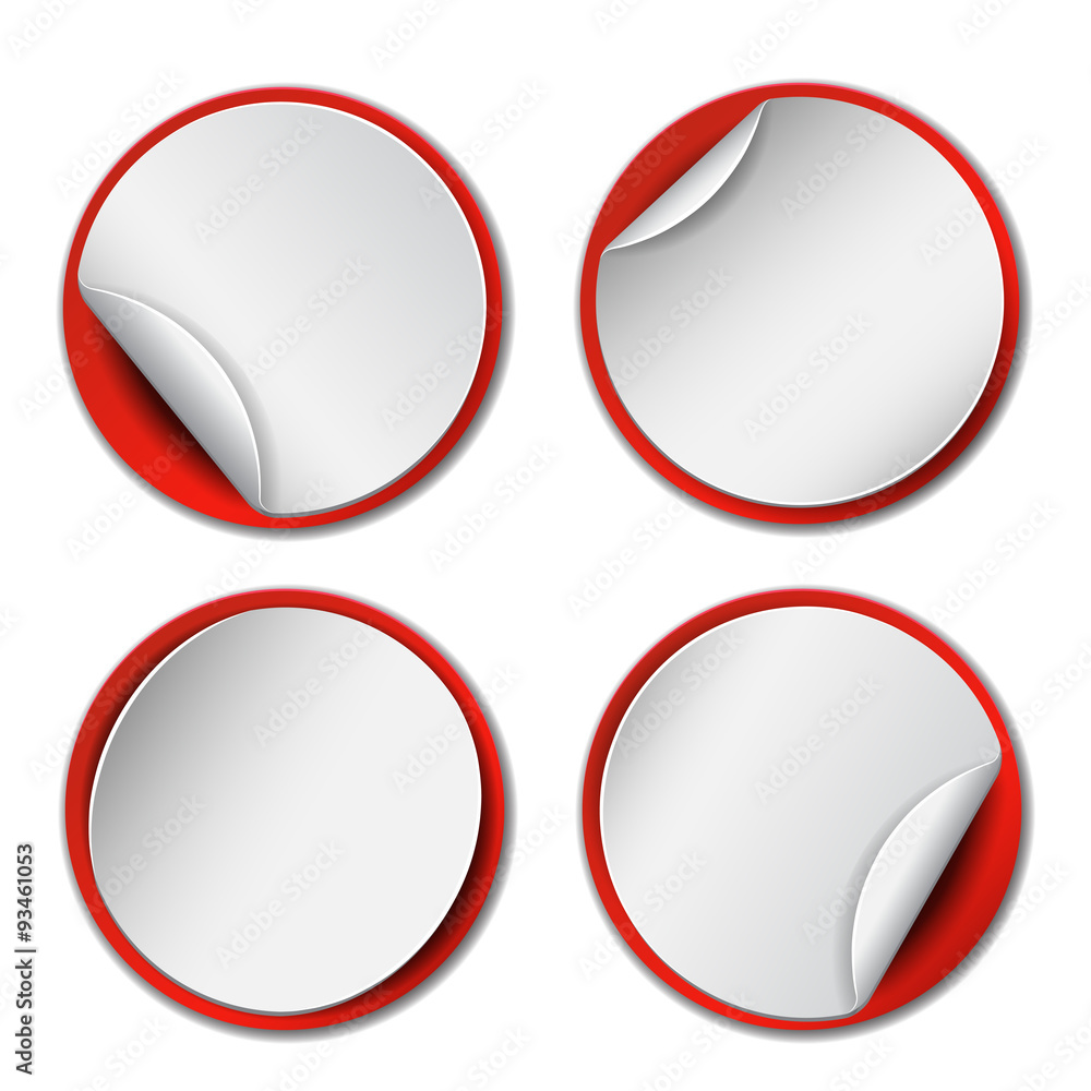 Blank, white round promotional sticker Stock Vector | Adobe Stock