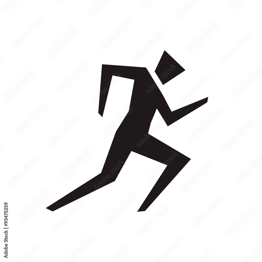 Running man, people - silhouette icon. Let’s Run. Simple symbol of run ...