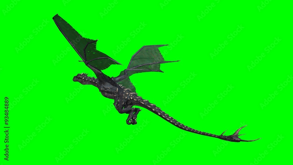 Dragon - green screen Stock Illustration | Adobe Stock