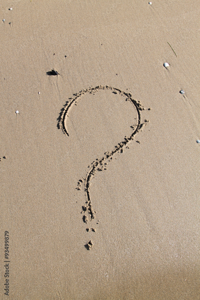 Question mark on the beach. Stock Photo | Adobe Stock