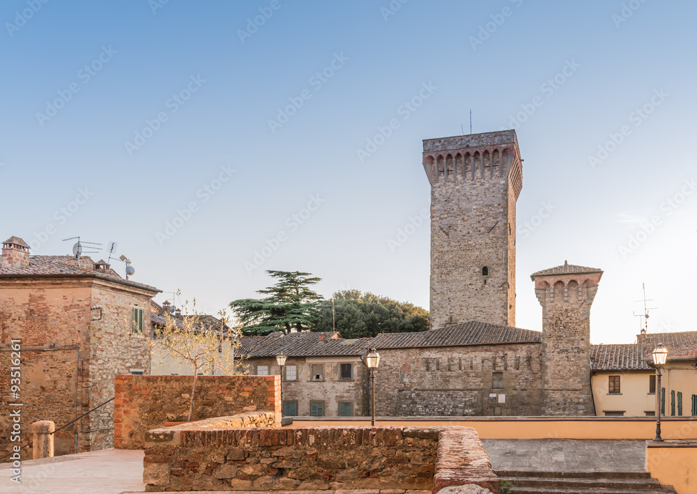 the ancient walls of the city of Lucignano in Tuscany Stock Photo ...