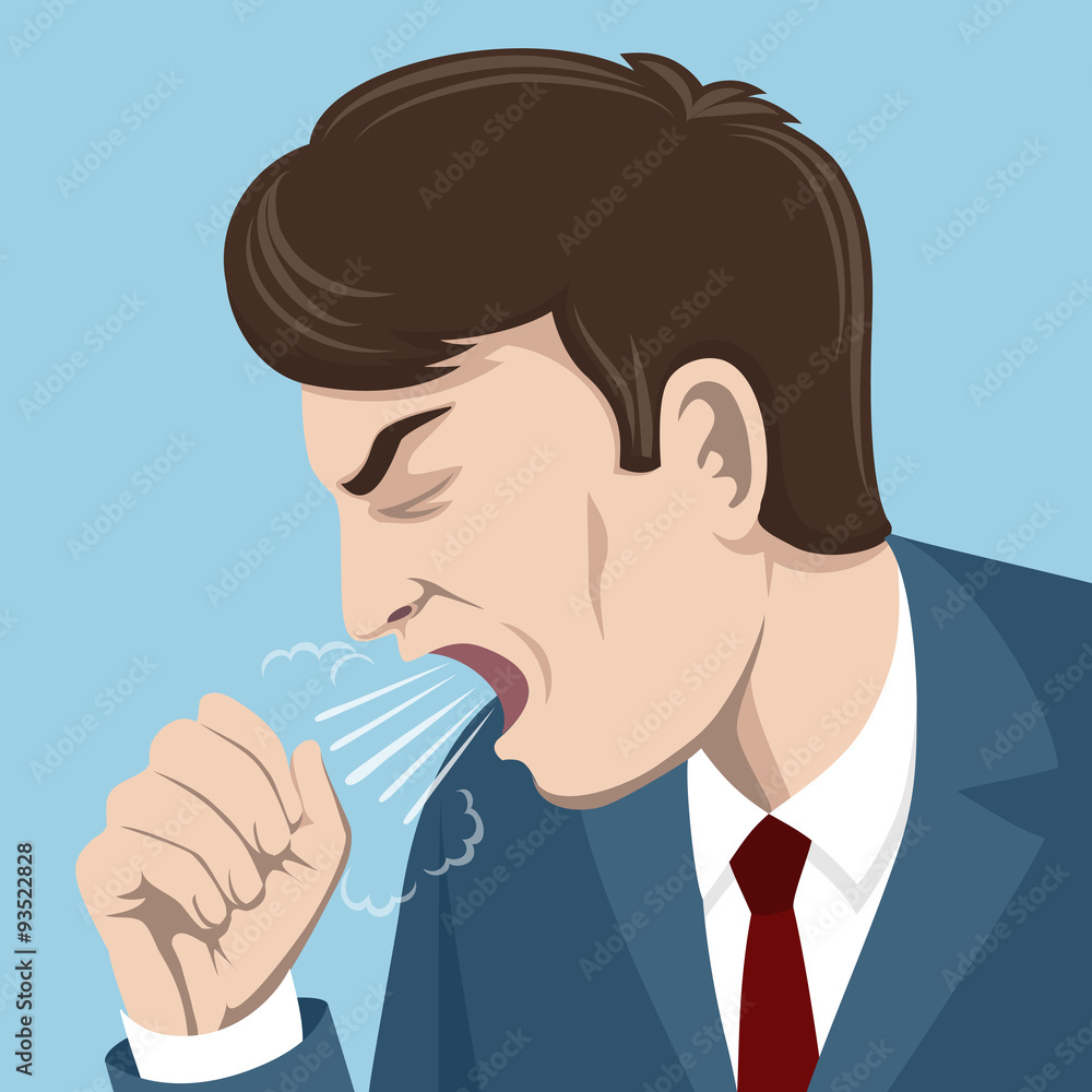 Coughing man vector illustration Stock Vector | Adobe Stock