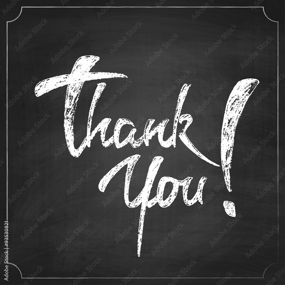 Thank You Chalk Hand Drawing Greeting Card Stock Vector | Adobe Stock