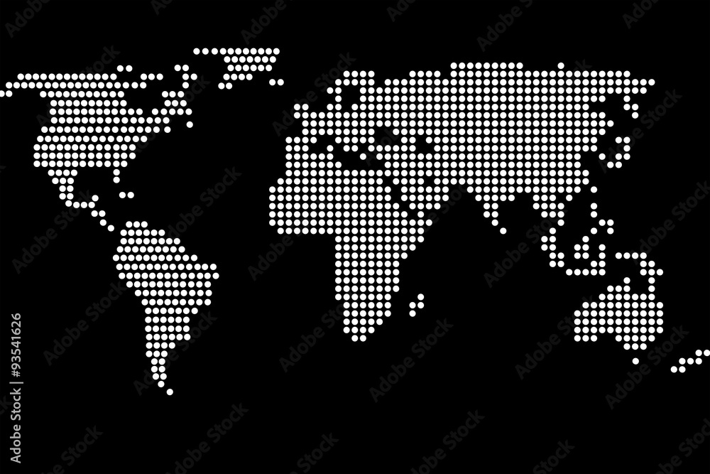 Simple digital world map of dots Stock Illustration | Adobe Stock