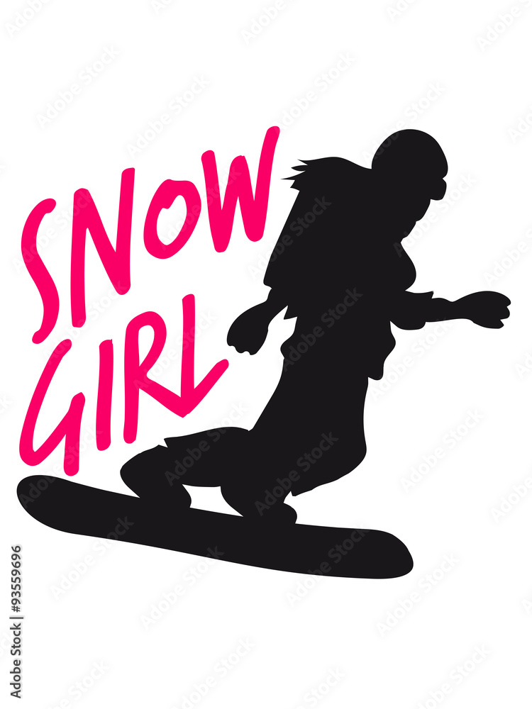 Snowboard Girl Silhouette