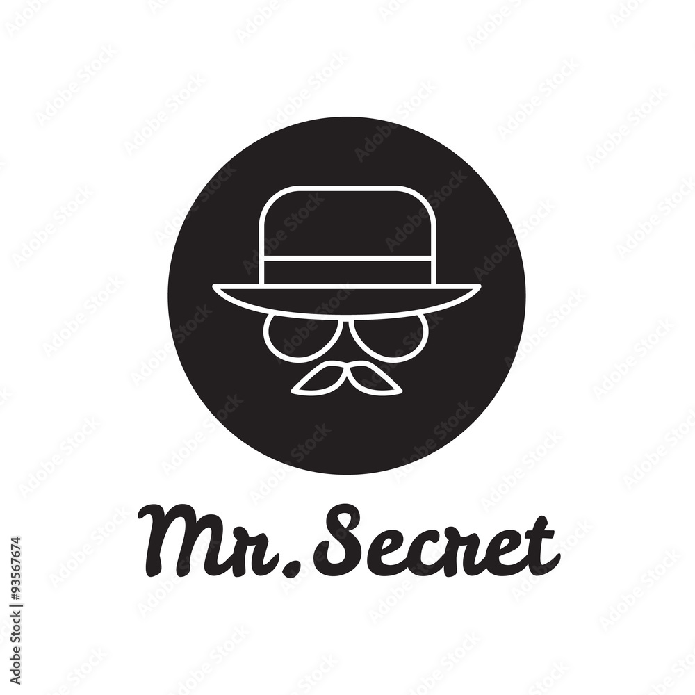 Vector simple black man face logo Stock Vector | Adobe Stock