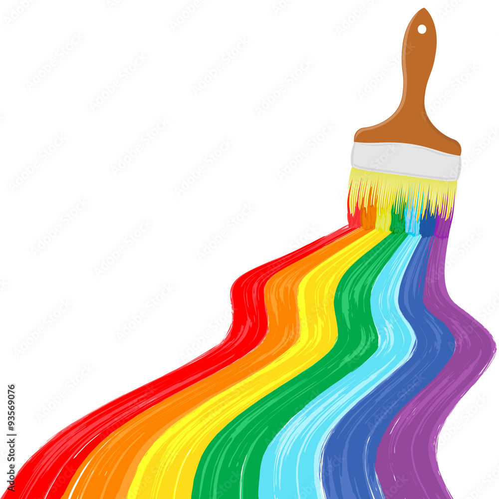 Art rainbow brush stroke paint splash vector background Stock Vector ...