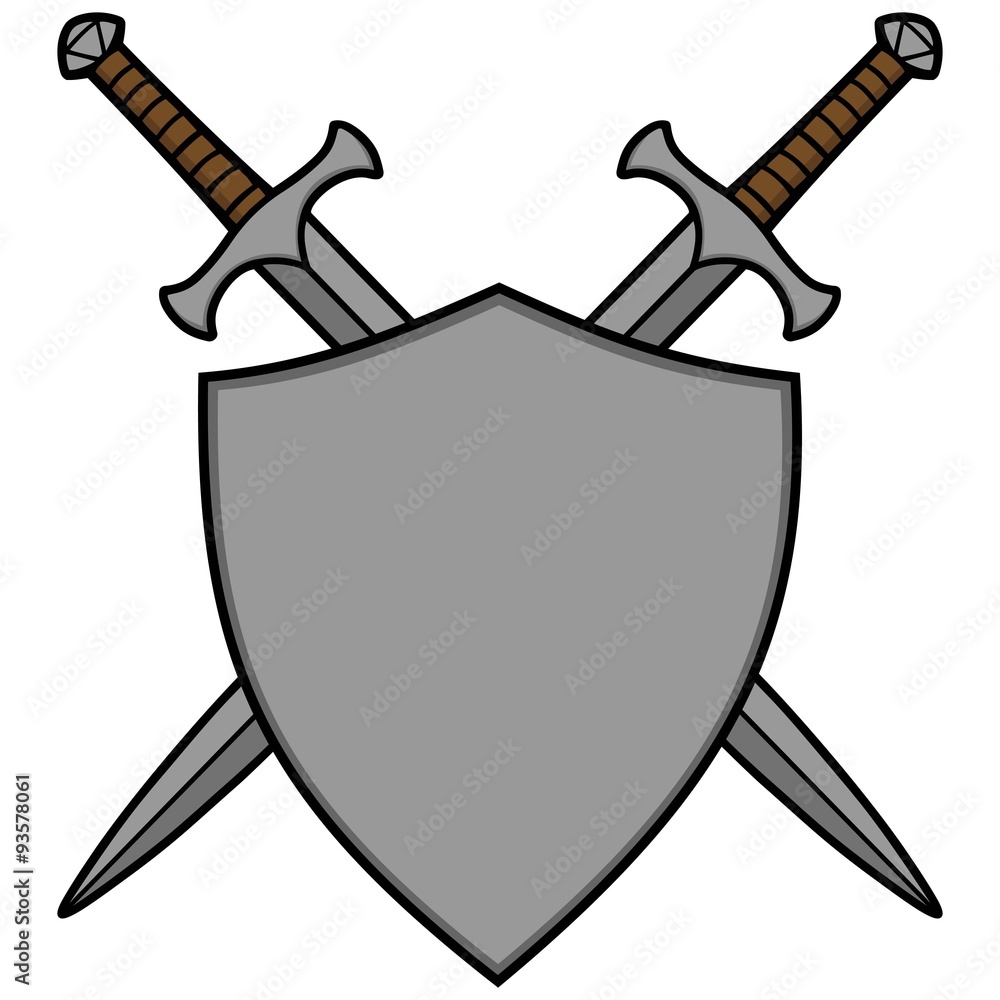 Vecteur Stock Crossed Swords and Shield | Adobe Stock