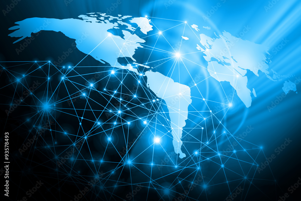 Best Internet Concept of global business. Globe, glowing lines Stock ...