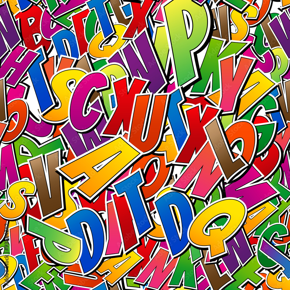 Letters seamless pattern abstract background. Stock Vector | Adobe Stock