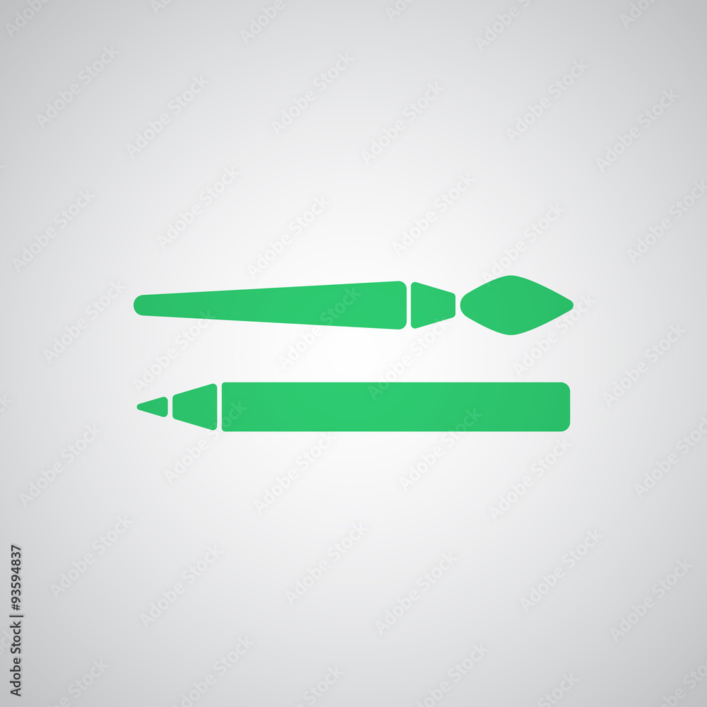 Flat green Paintbrush icon Stock Vector | Adobe Stock