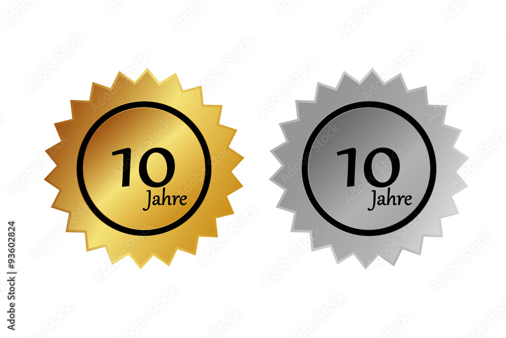 10-Jahre Aufkleber Stock-Vektorgrafik | Adobe Stock