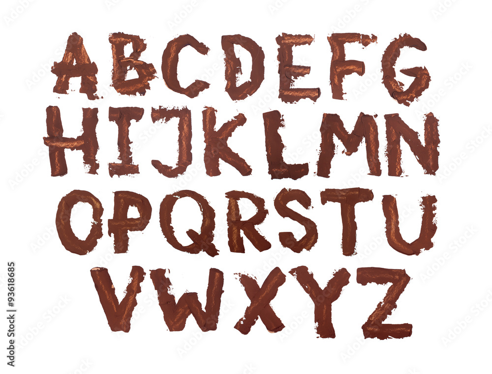 Hand drawn bold uppercase font type alphabet handwritten letters Stock ...