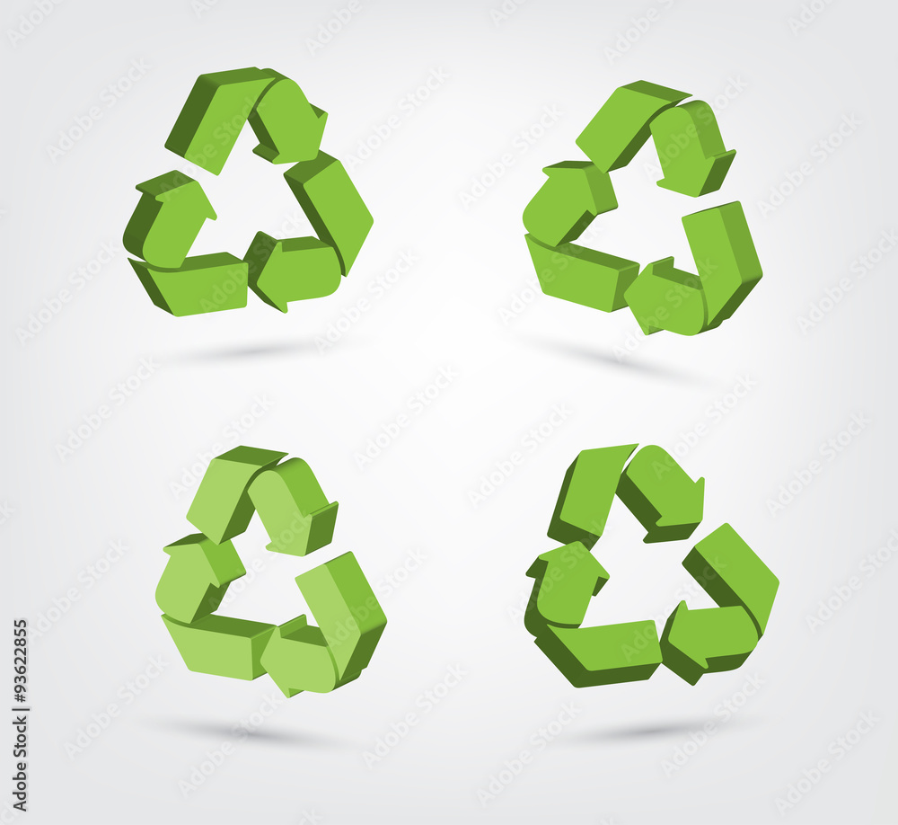 Vector of 3d recycling symbol Collection Stock Vector | Adobe Stock