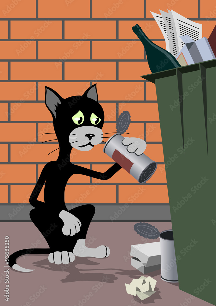 Homeless cat Stock Vector | Adobe Stock