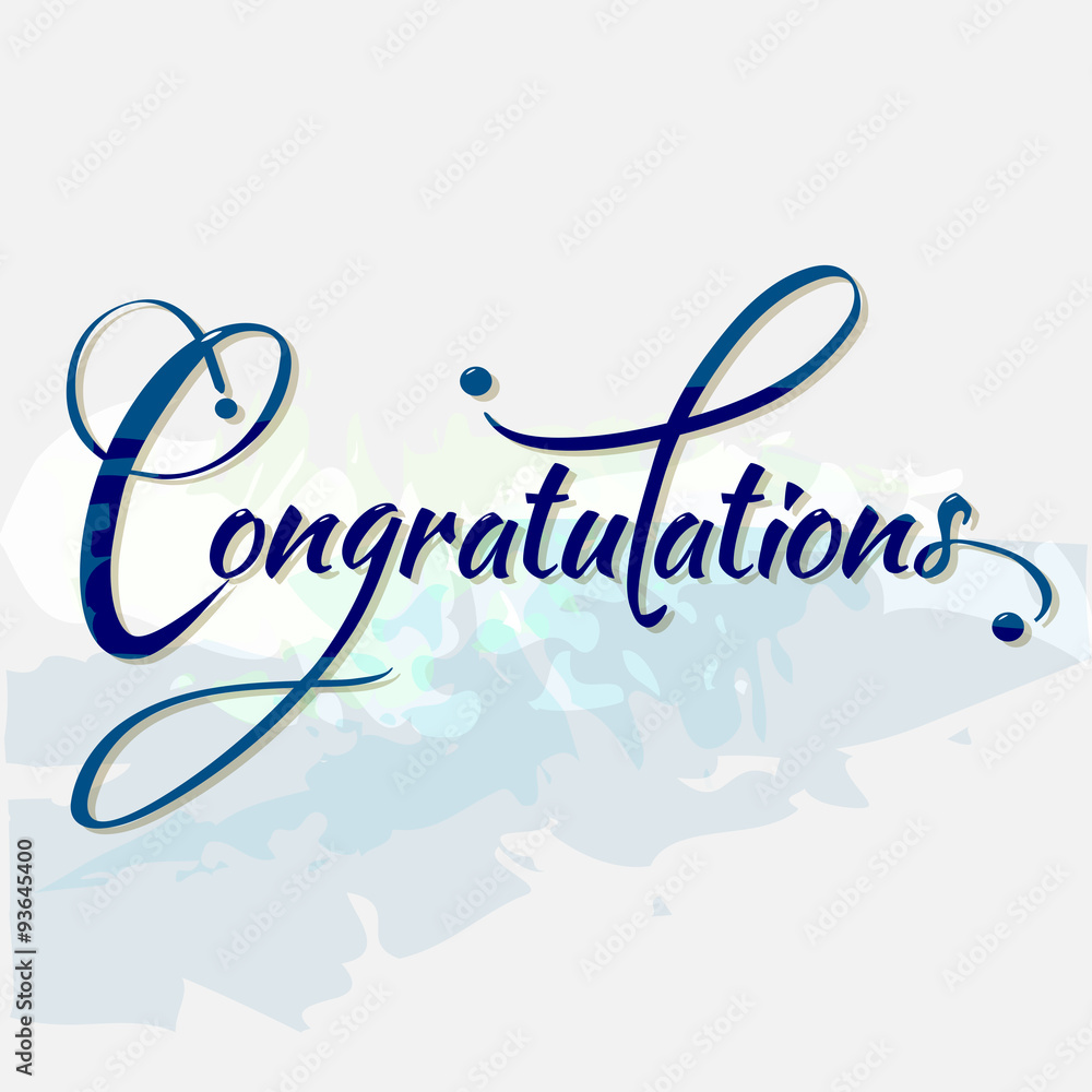 Congratulations calligraphy. Vector. Eps10. Stock Vector | Adobe Stock