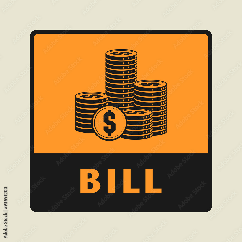 Bill icon or sign Stock Vector | Adobe Stock