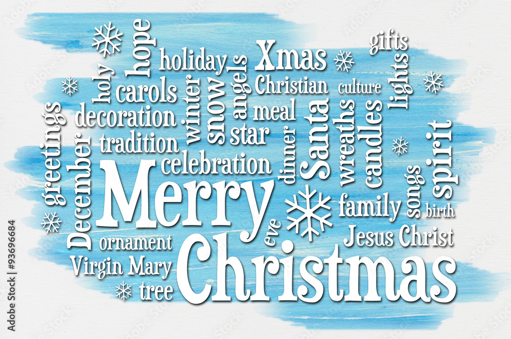 Merry Christmas greetings word cloud Stock Photo | Adobe Stock
