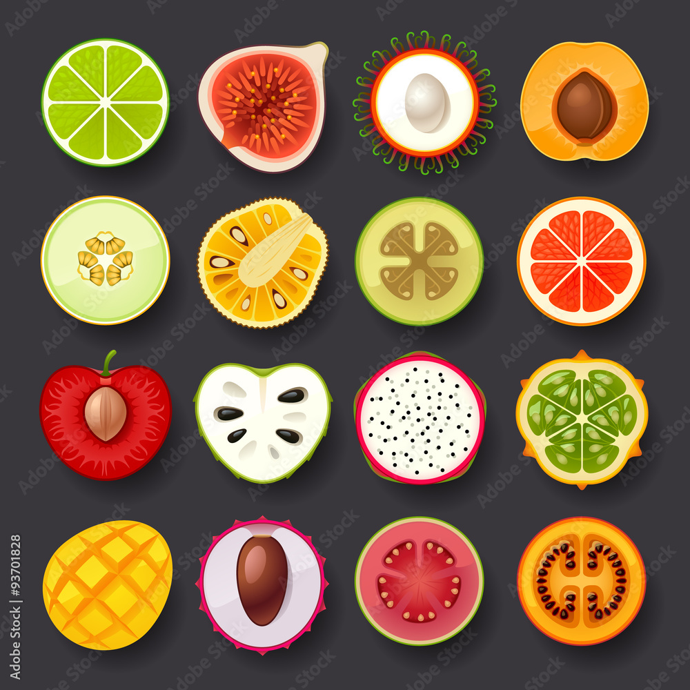 fruit icon set-2 Stock Vector | Adobe Stock