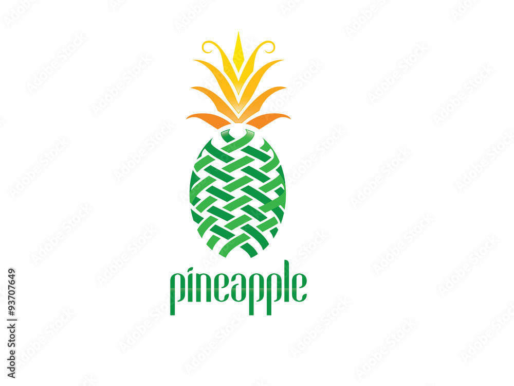 pineapple logo Stock Vector | Adobe Stock