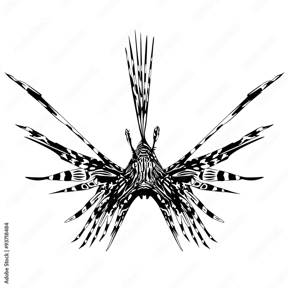 Lion Fish Tattoo Style Stock Vector | Adobe Stock