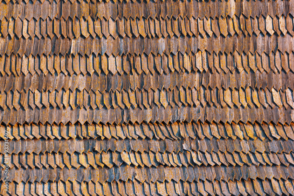 Old wooden shingles roof texture background Stock Photo | Adobe Stock