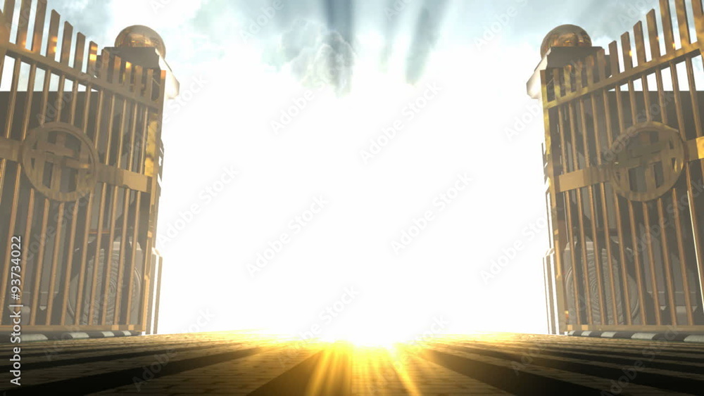heavens gates opening walk towards Stock Video | Adobe Stock