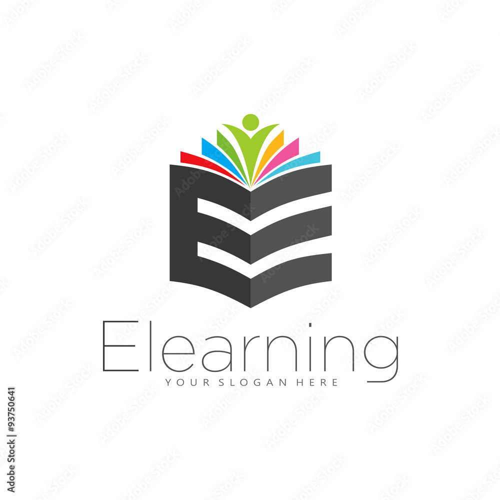 E learning simple elegant logo icon Stock Vector | Adobe Stock