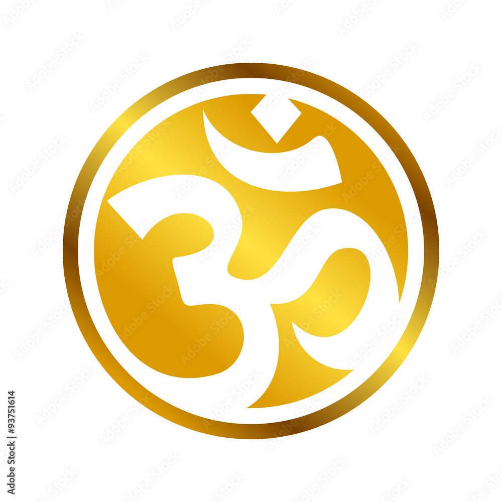 Golden OM Symbol Stock Vector | Adobe Stock