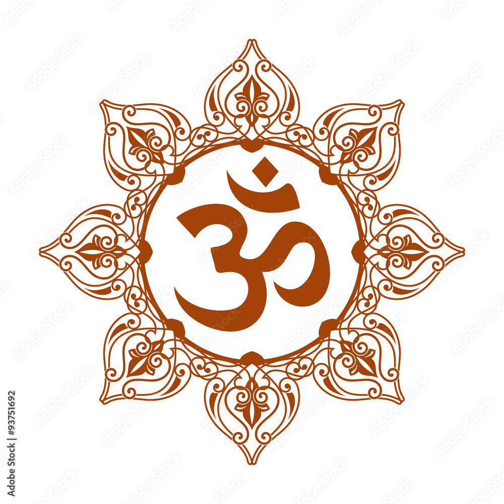 Ornamental Om Symbol Stock Vector | Adobe Stock