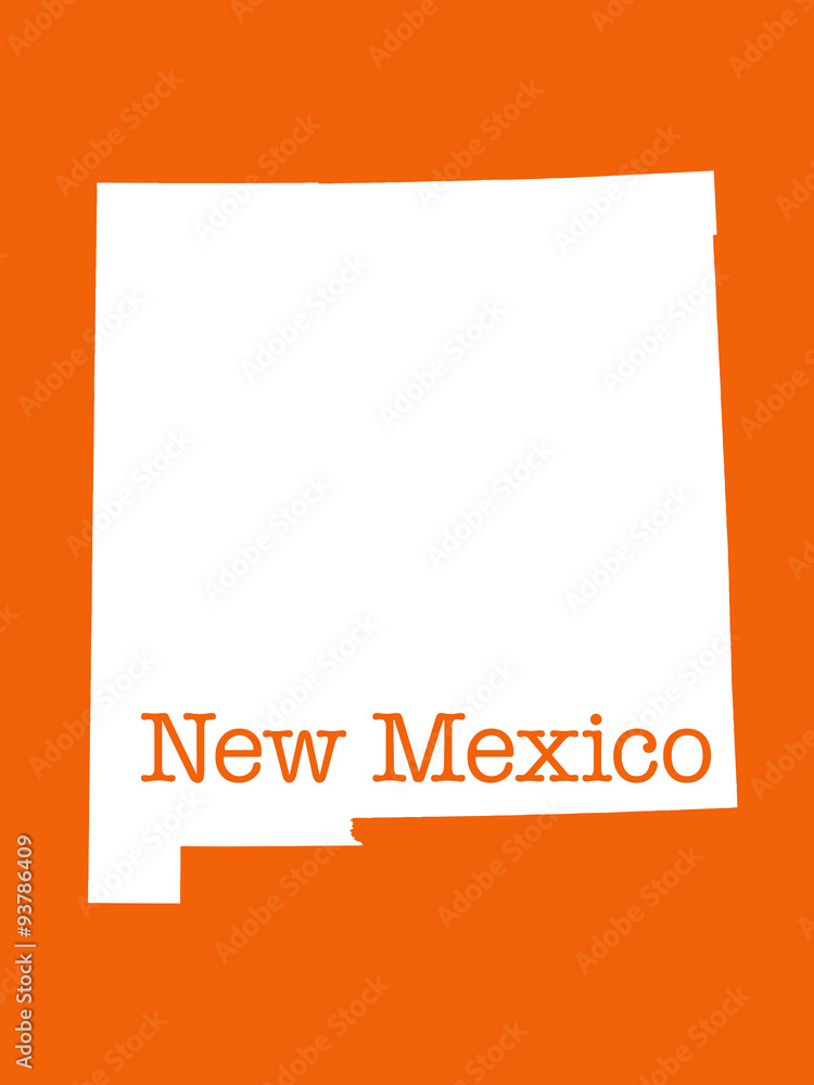 New Mexico state outline illustration with orange background Stock ...