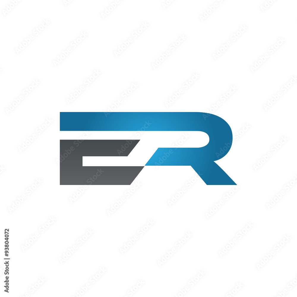 ER company linked letter logo blue Stock Vector | Adobe Stock