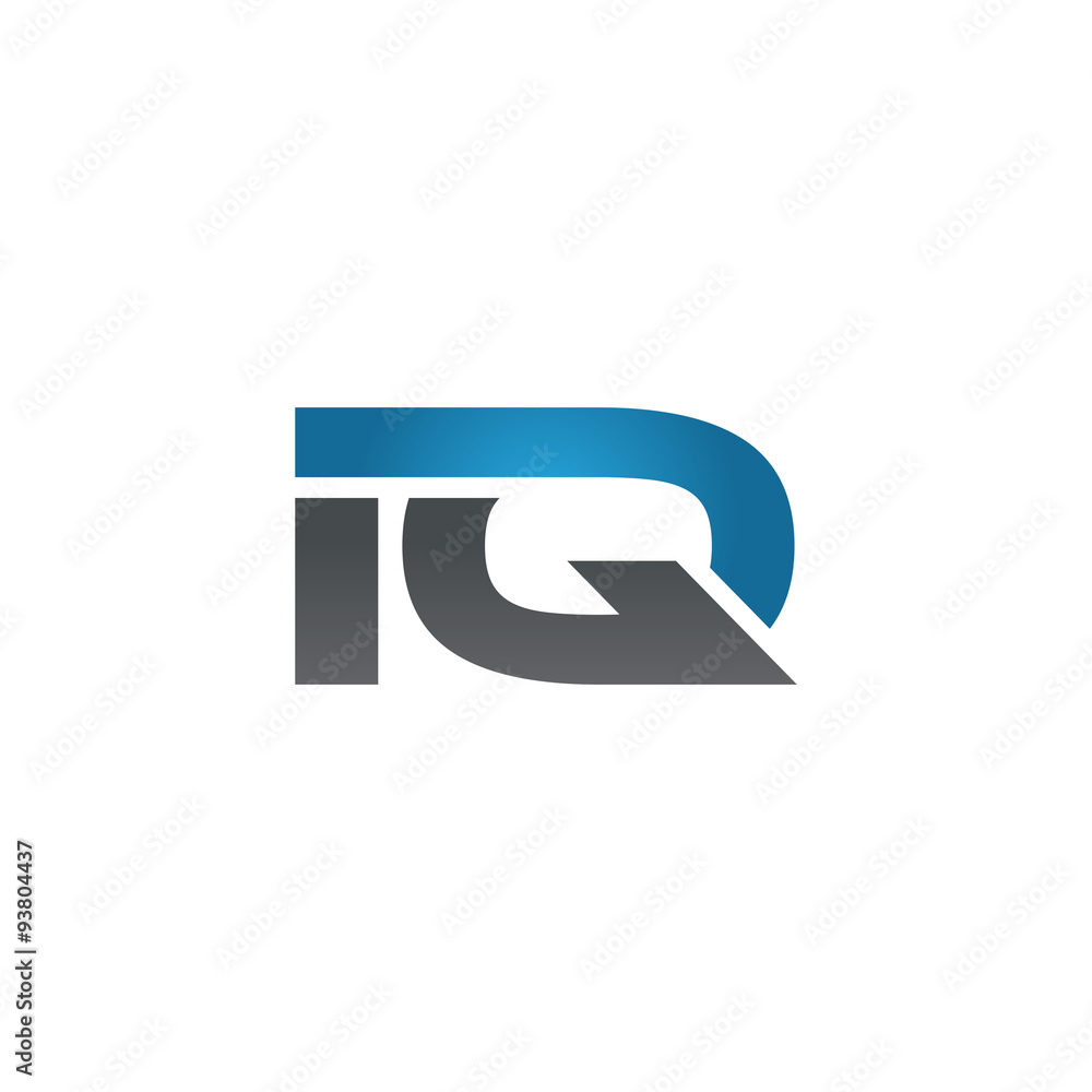 IQ company linked letter logo blue Stock Vector | Adobe Stock