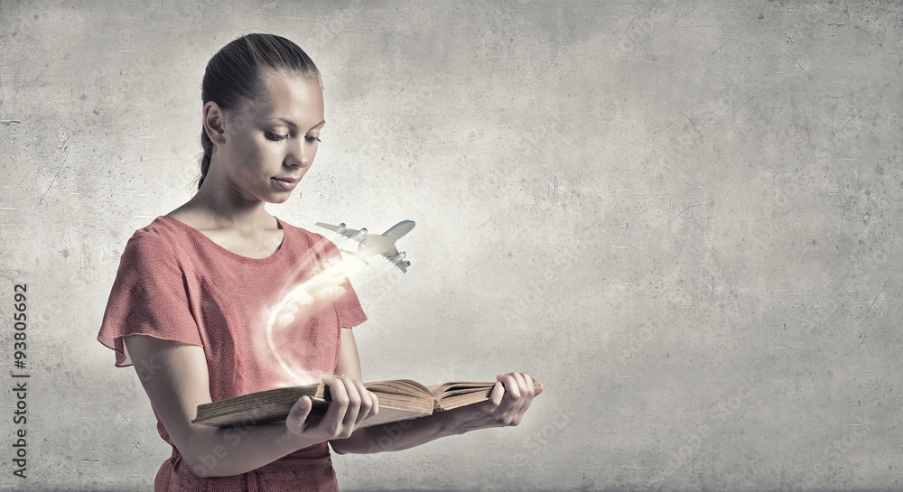 Girl with book Stock Photo | Adobe Stock