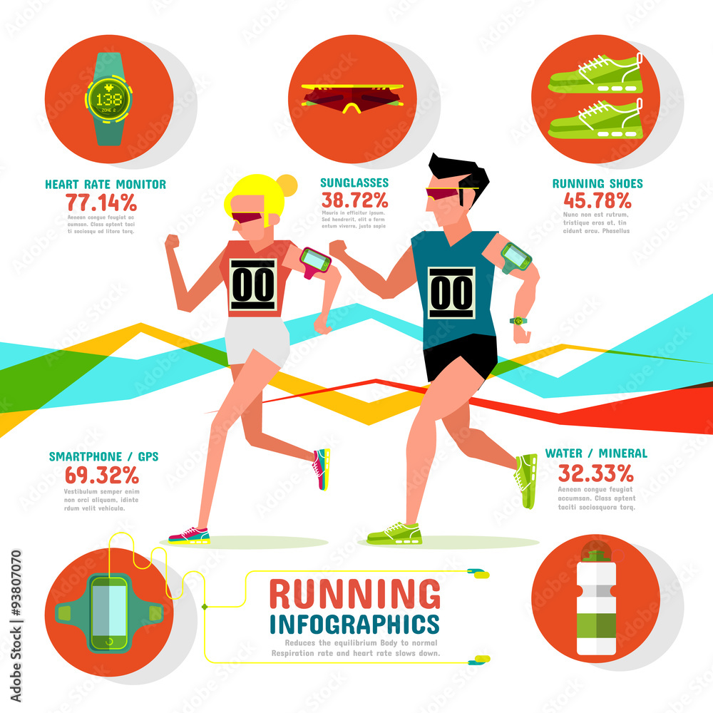 Running Infographics Stock Vector | Adobe Stock