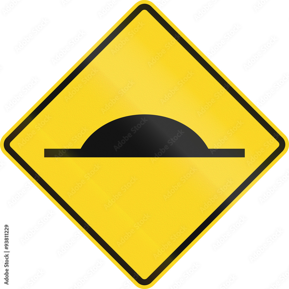 Warning road sign in Canada - Road bump. This sign is used in Ontario ...