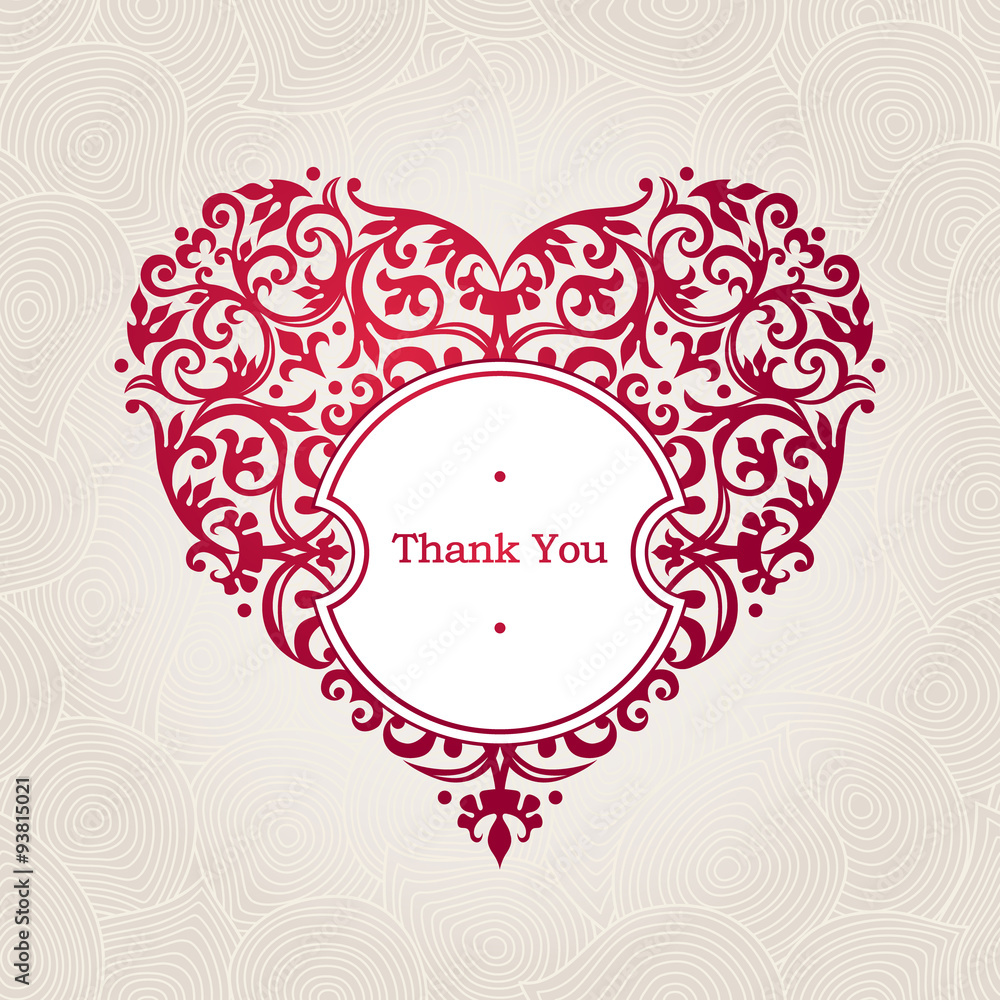 Ornate vector heart in Victorian style. Stock Vector | Adobe Stock