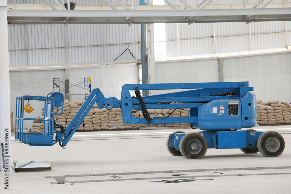 blue boom lift indoor Stock Photo | Adobe Stock